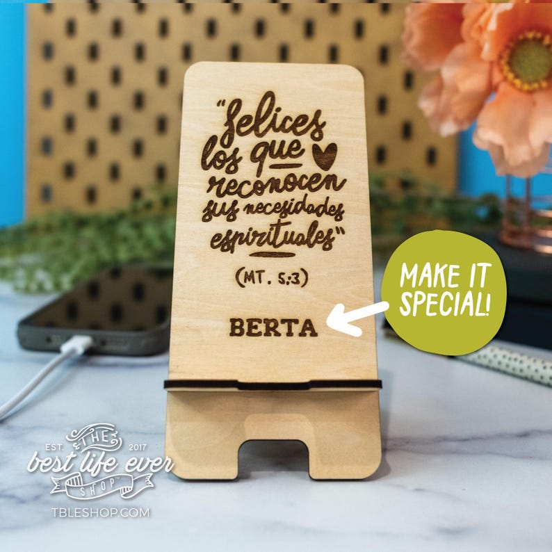 Laser Engraved Wood Phone Holder - 2026 Year Text, JW Gifts - Etsy