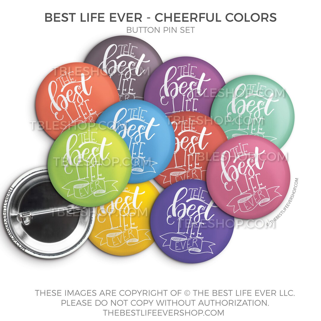 Best Life Ever Cheerful Colors Button Pins - Jw Gifts - Jw Pioneer - Jw ...