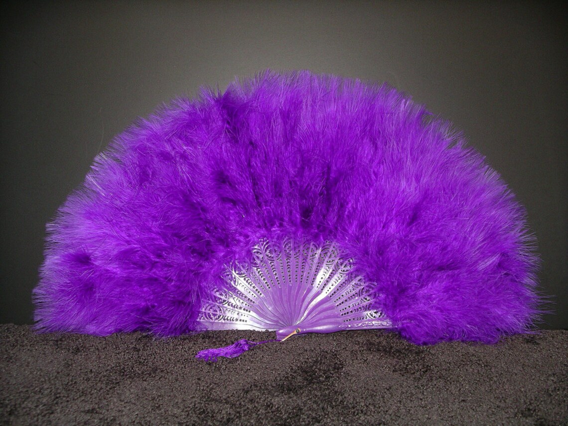Marabou FEATHER Fan - PURPLE (opens & Closes) 12" X 20" - Etsy