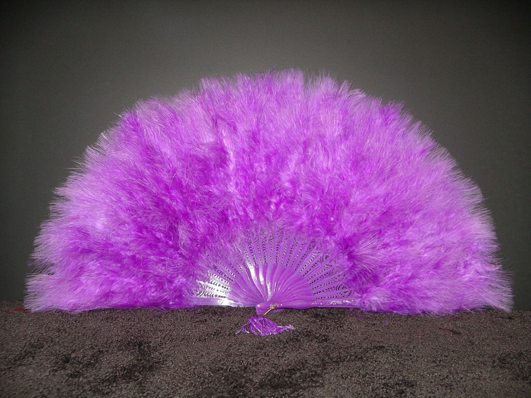 Marabou FEATHER Fan - LAVENDER (opens & Closes) 12" X 20" - Etsy