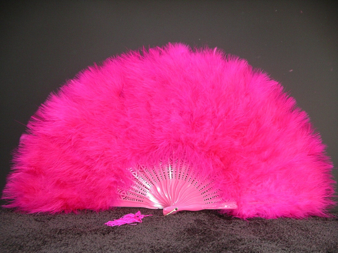 Marabou FEATHER Fan 12 X 20 HOT PINK opens & Closes - Etsy