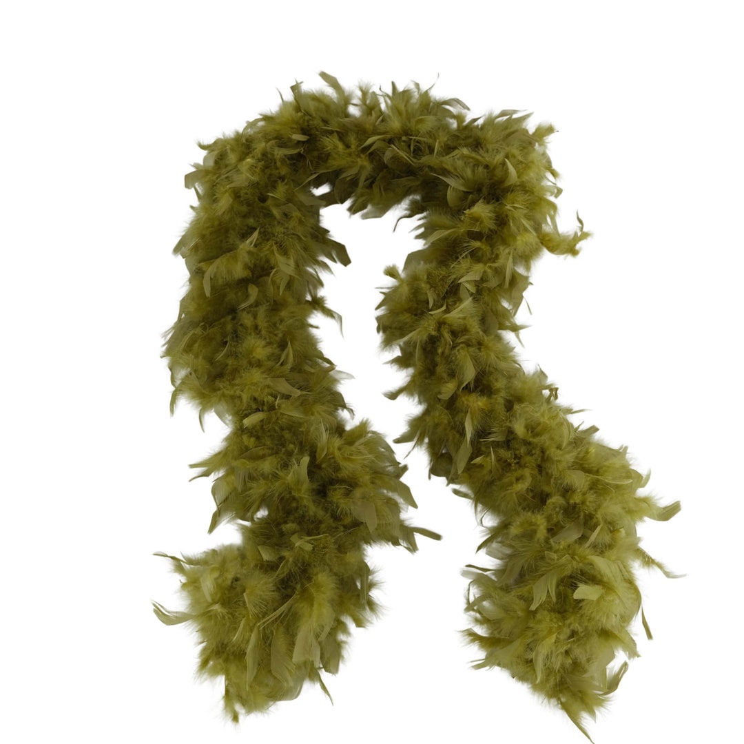 MOSS GREEN 80 Gram Chandelle Feather Boa 72" Length for Halloween ...