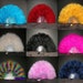 2 Large OSTRICH Feather Fans in WHITE 50 X 30 for Burlesque Fan Dance ...