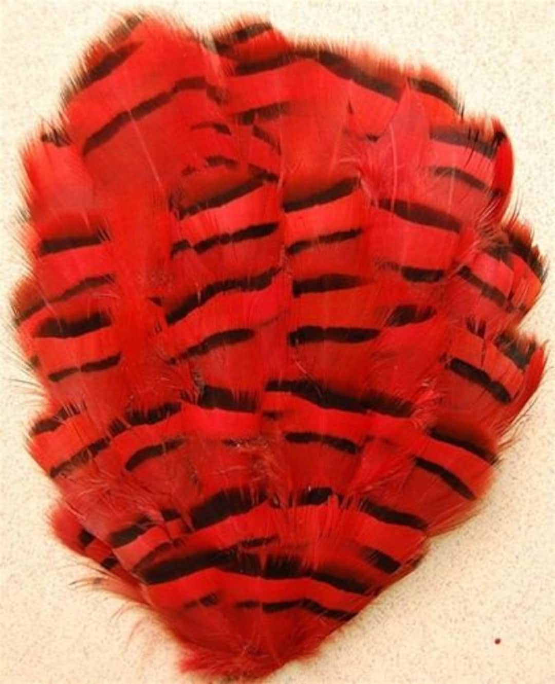 One Dyed PHEASANT FEATHER PAD Bright Red Headband/hats - Etsy