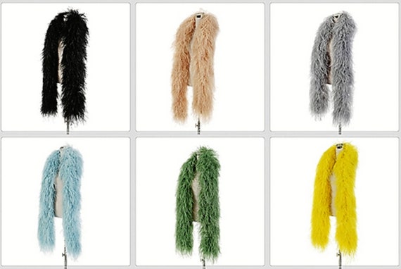 8 PLY THICK Ostrich Feather Boa 6-feet Long Various Colors | Etsy