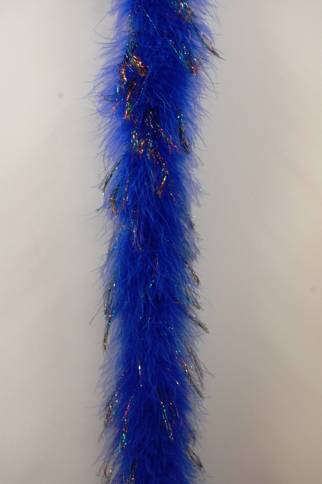 22 Gram Marabou Feather Boa ROYAL BLUE W/ Black Iris Lurex 72" Long for ...