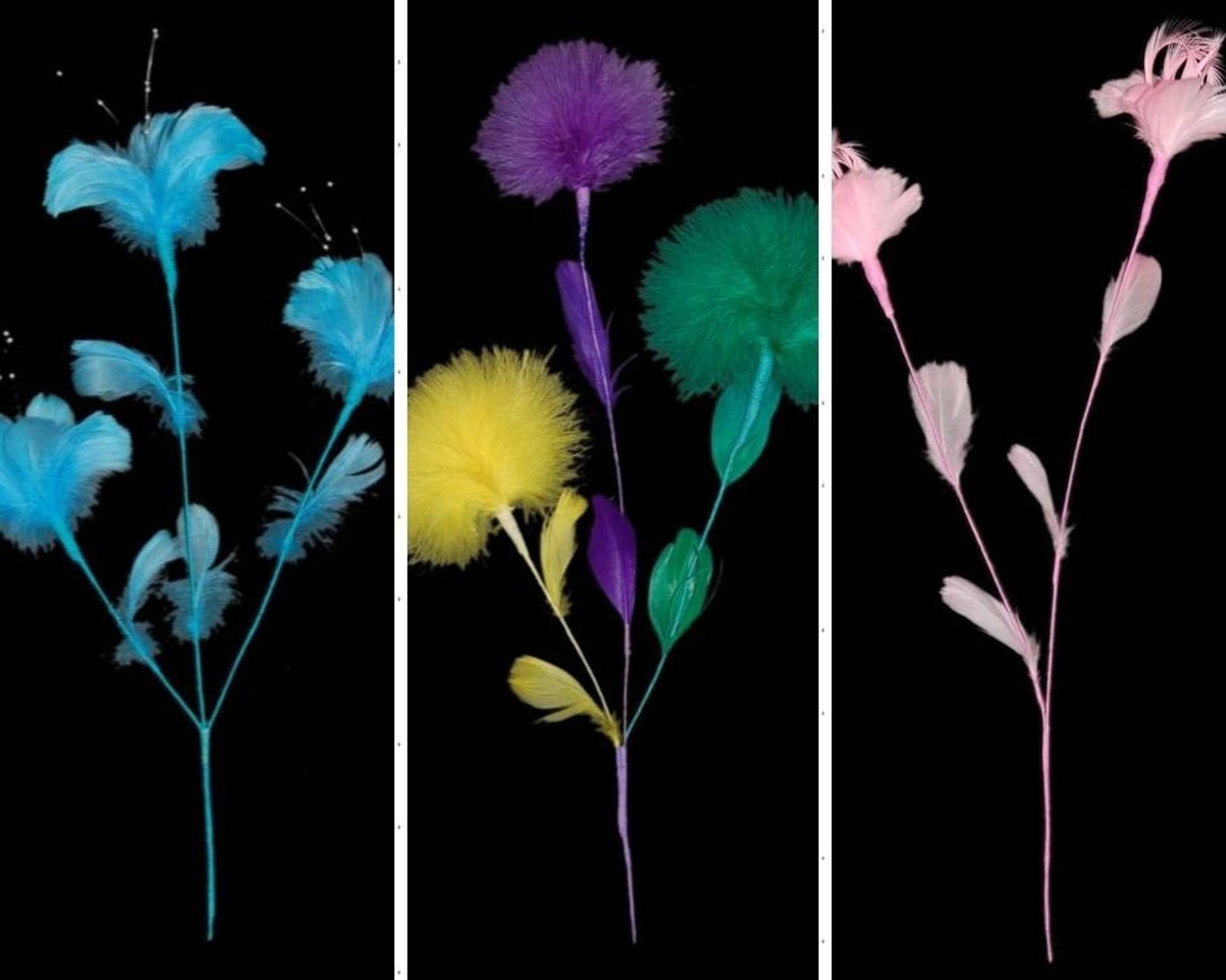 Feather Flowers : Various Styles and Colors to Choose 10-14" Tall ...