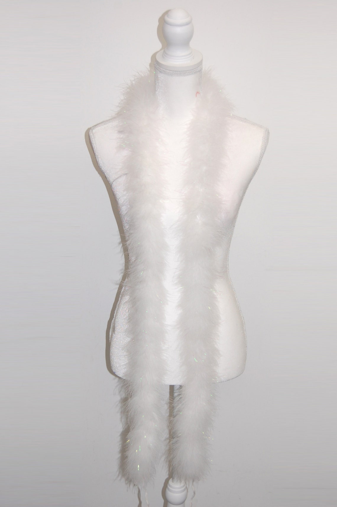 CHRISTMAS SPECIAL: White Marabou Boa W/ Iris Lurex to Enhance the Look ...