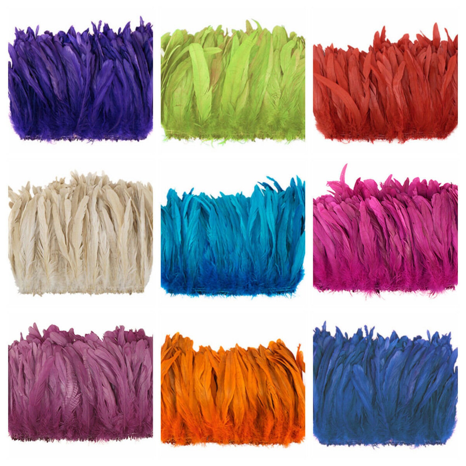 ROOSTER Coque 3-6" Feathers VARIOUS COLORS (trim/costume/craft ...