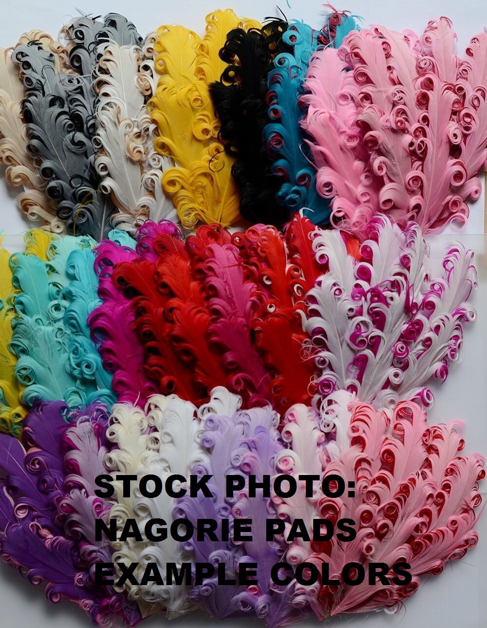 3 Pcs NAGORIE Curly Feather Pads Solid WHITE - Etsy