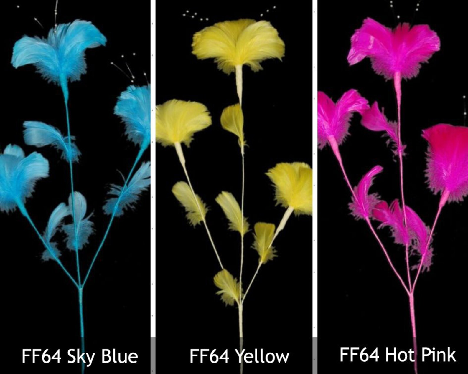 Feather Flowers : Various Styles and Colors to Choose 10-14" Tall ...