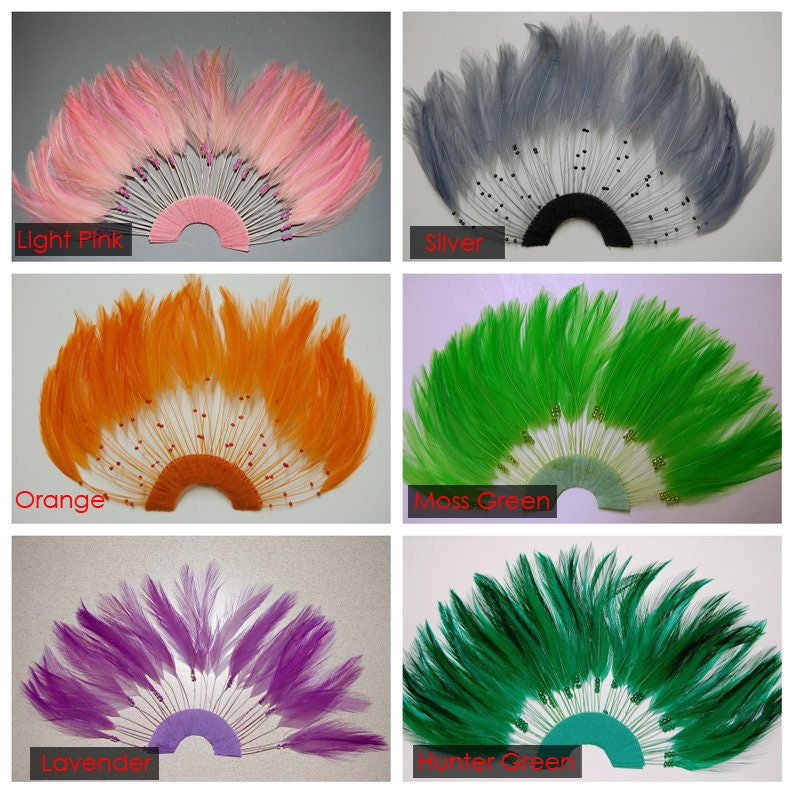 HALF PINWHEEL Hackle Feathers W/beads Various Colors for Hats Millinery ...