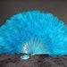 2 Large OSTRICH Feather Fans in WHITE 50 X 30 for Burlesque Fan Dance ...