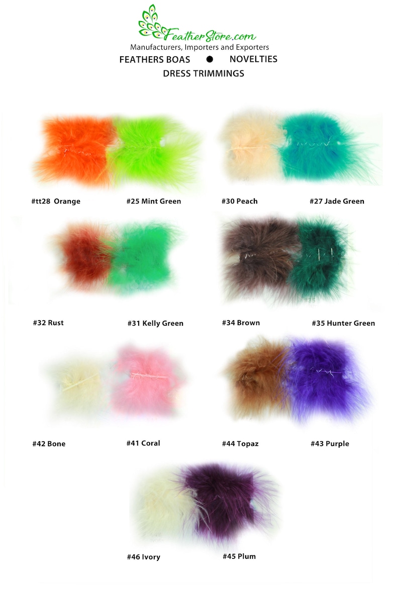 15 Gram THIN Marabou FEATHER Boas 72" Long Many Colors to Choose From ...