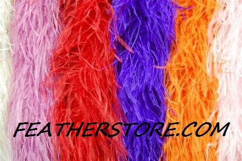4 Ply BRIGHT RED Ostrich Feather Boa 2 Yards for Halloween Costume ...