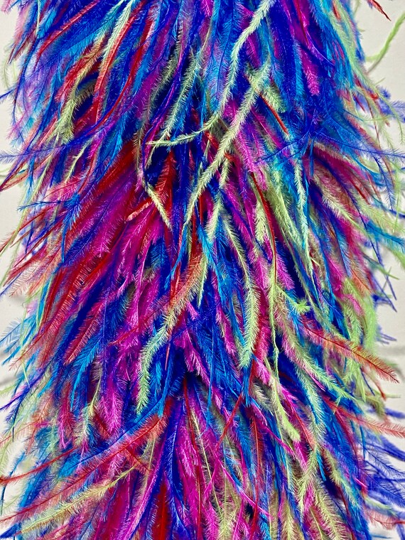 8 PLY RAINBOW Thick Ostrich Feather Boa Burlesque Bridal - Etsy