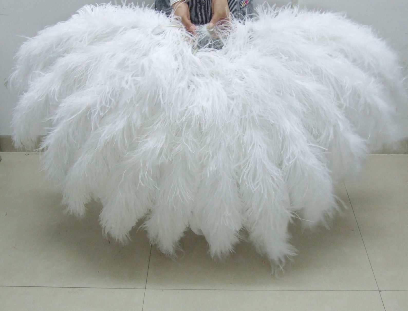 2 Large OSTRICH Feather Fans in WHITE 50 X 30 for - Etsy