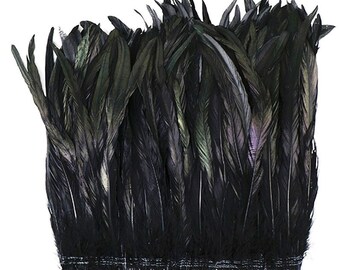 BLACK COQUE Rooster Tail Feathers: 8-11 Length per 1 | Etsy
