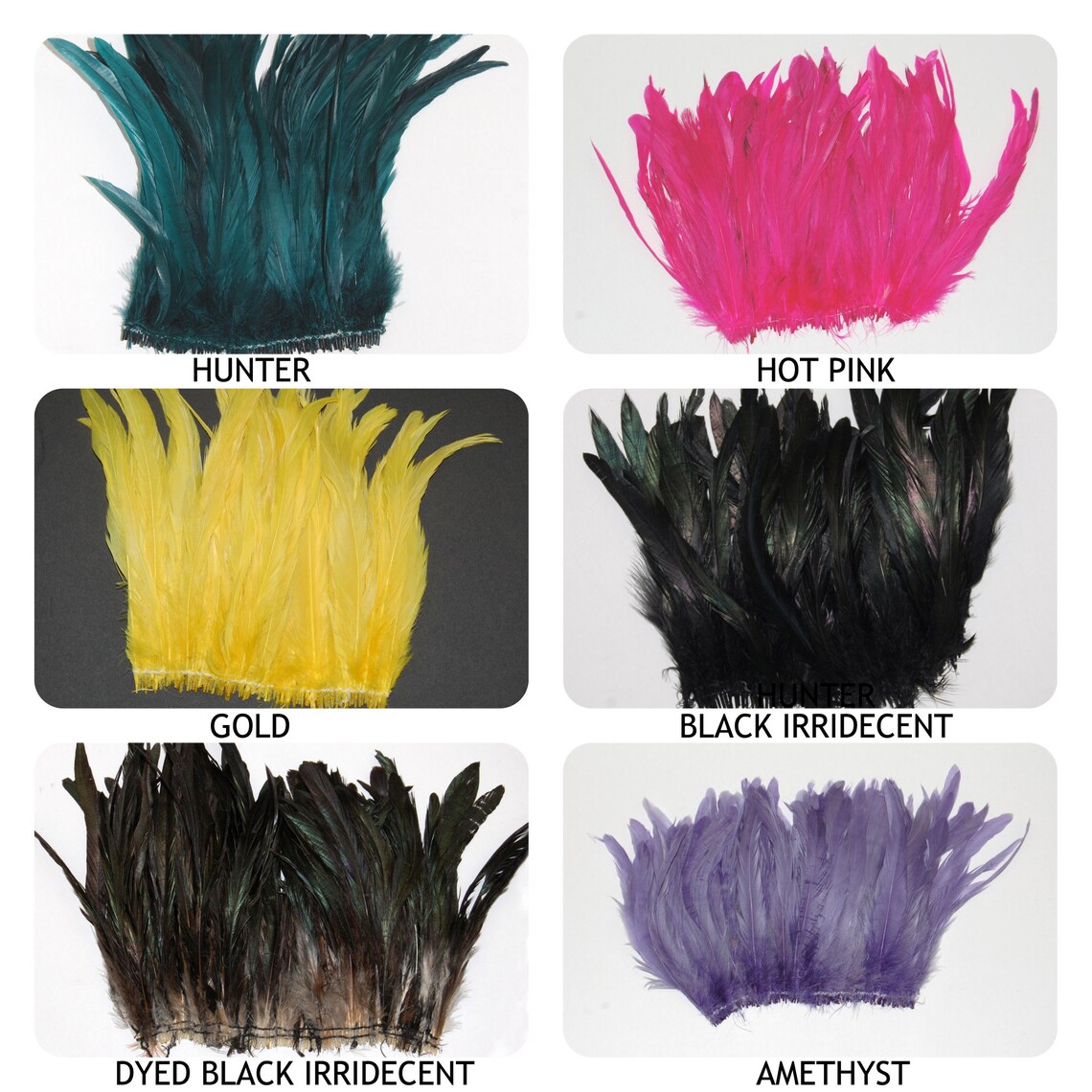 ROOSTER Coque 3-6" Feathers VARIOUS COLORS (trim/costume/craft ...
