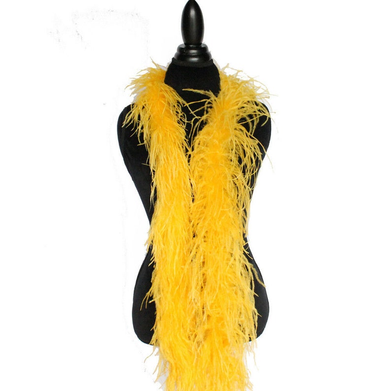 4 Ply BRIGHT GOLD Ostrich Feather Boa 2 Yards for Halloween | Etsy