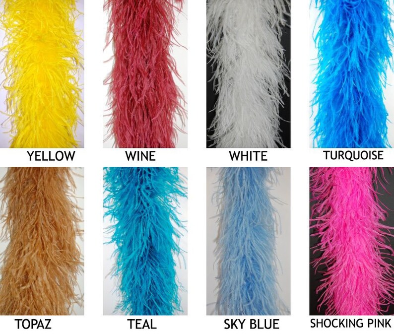 4 PLY Ostrich Feather Boa 2 Yards Long Very Thick Over 50 Colors for ...