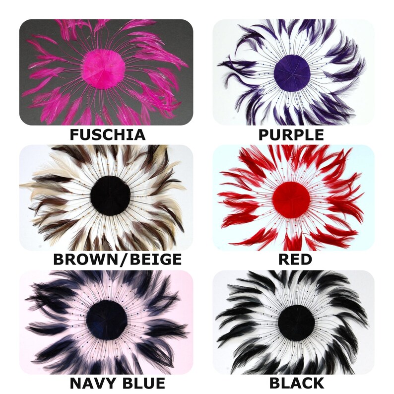 FULL PINWHEEL Hackle Feathers W/beads 10" in Width Various Colors for ...