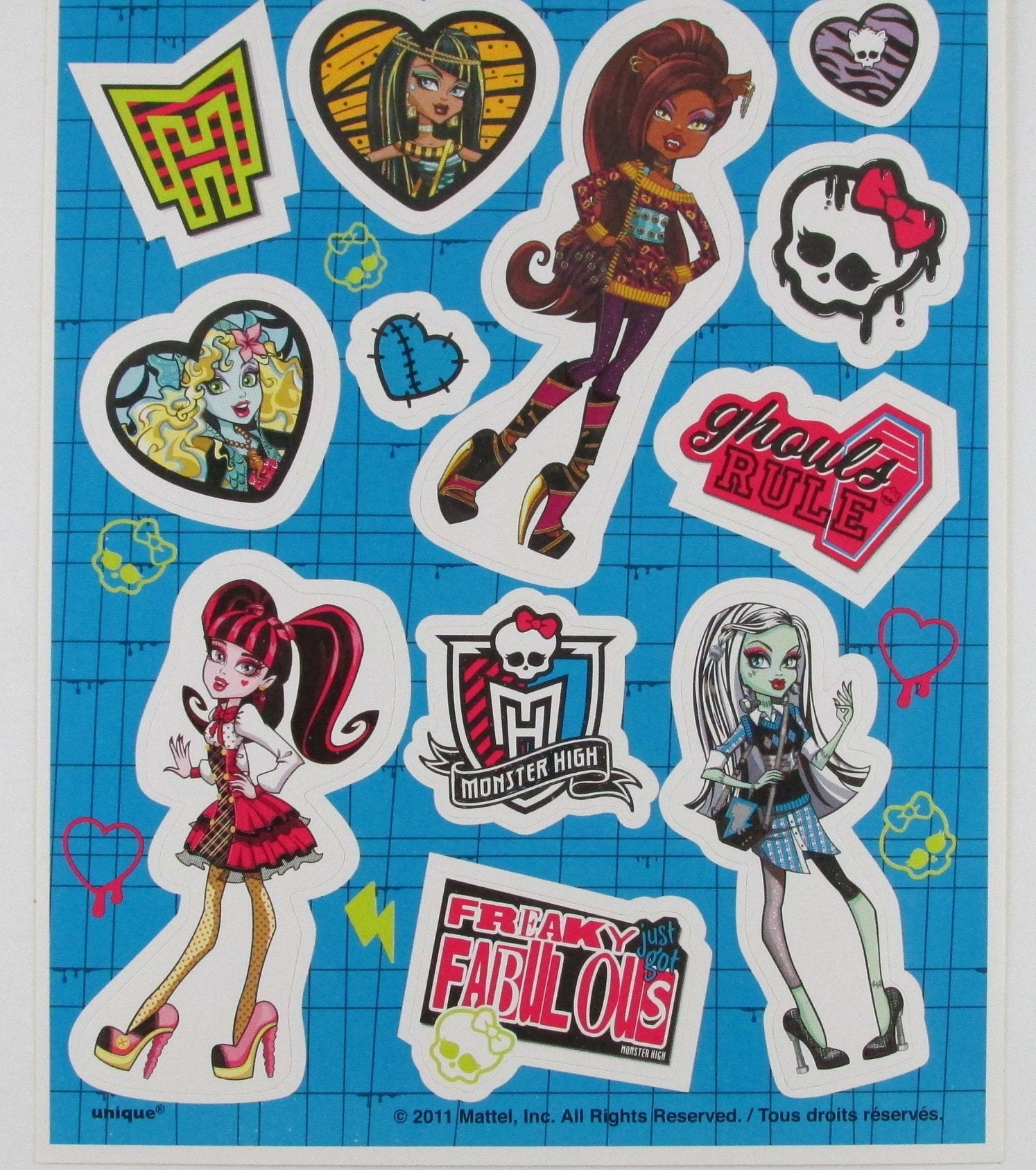 Monster High Stickers 1 Sheet 6 X 5 | Etsy