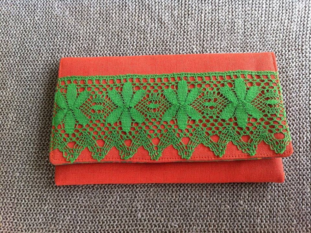 Retro Purse From Linen, Organic Flaxseed Portfolio Wallet With Flax ...