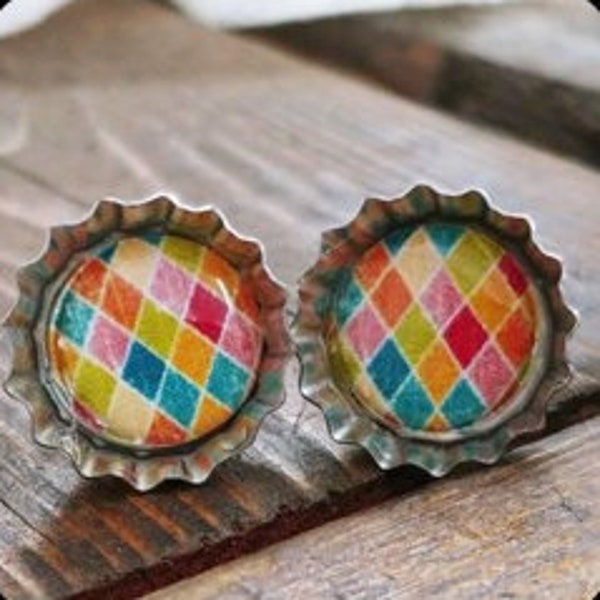 Bottle Cap Earrings - Etsy