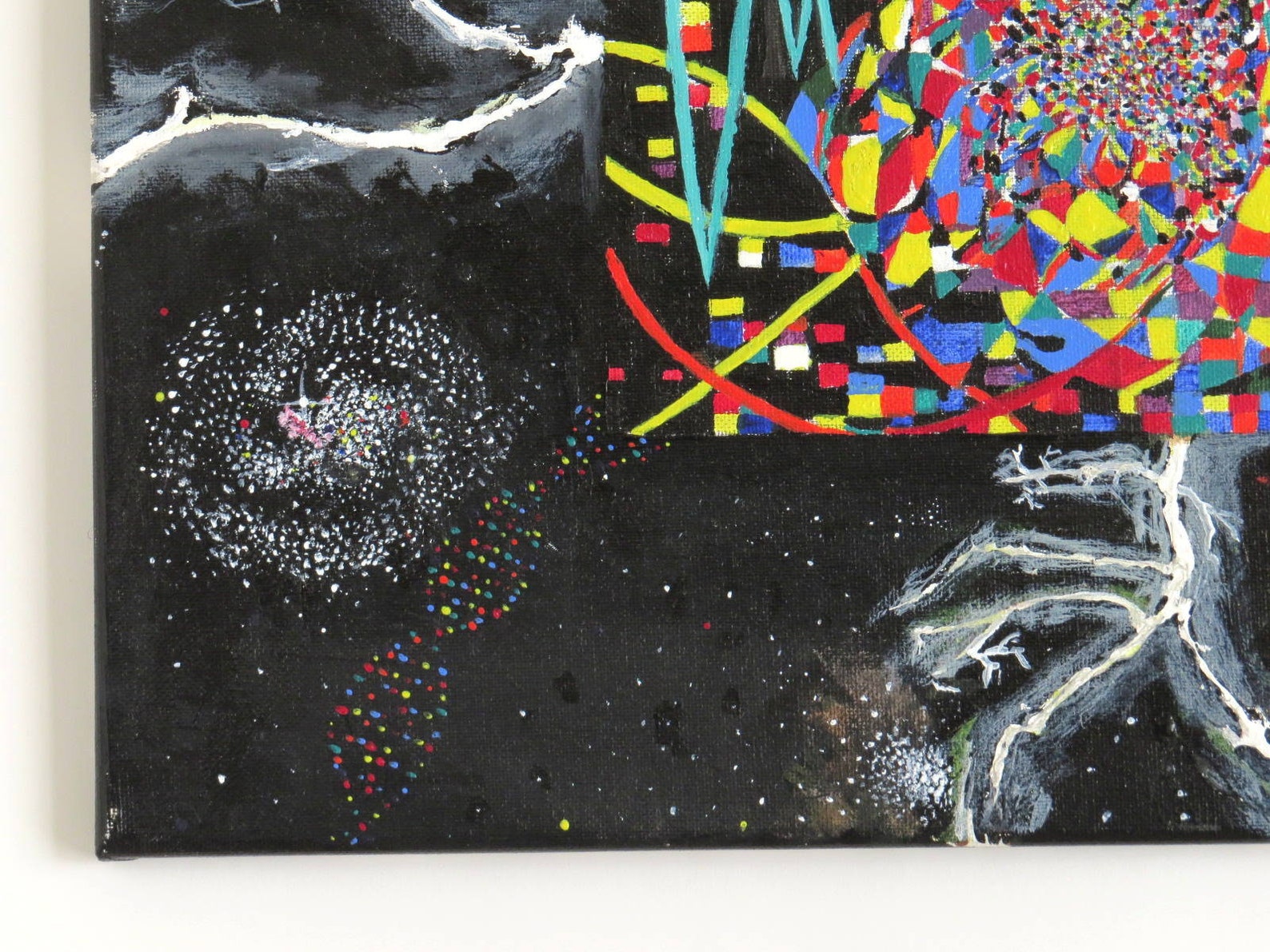 Abstract Cosmic Painting, Large Original Canvas Painting, Big Bang Art ...