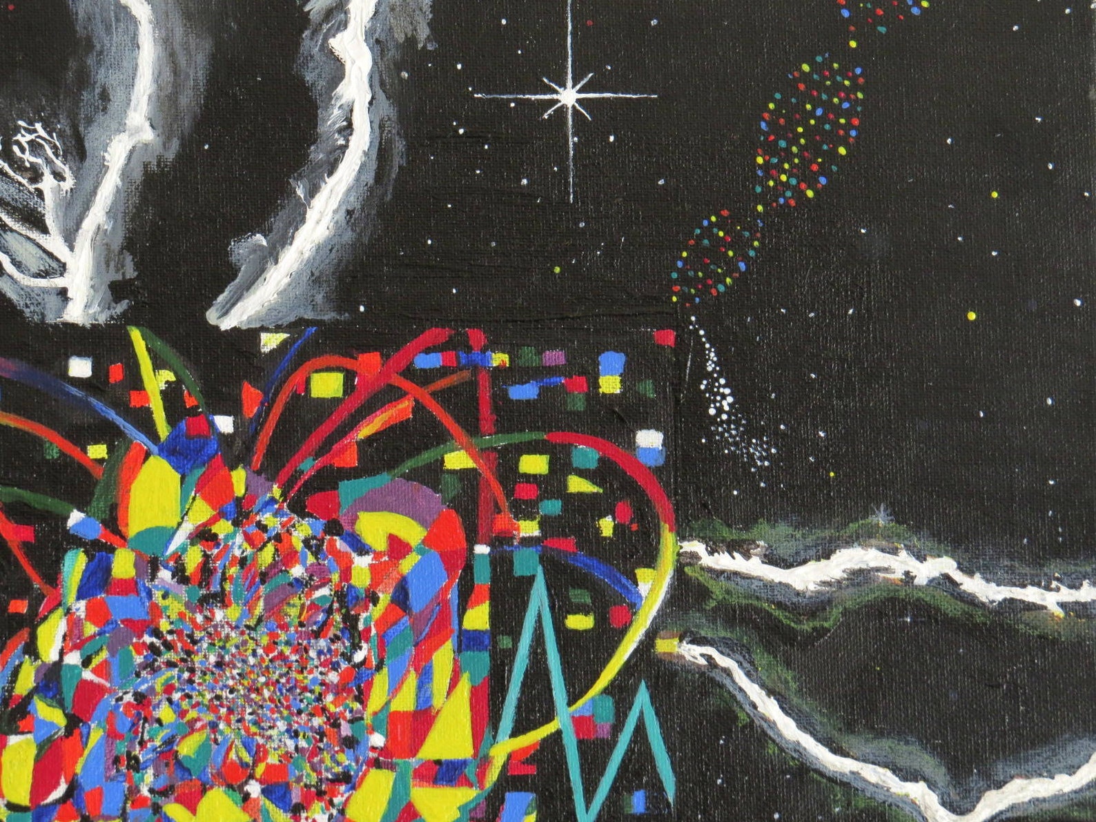 Abstract Cosmic Painting, Large Original Canvas Painting, Big Bang Art ...