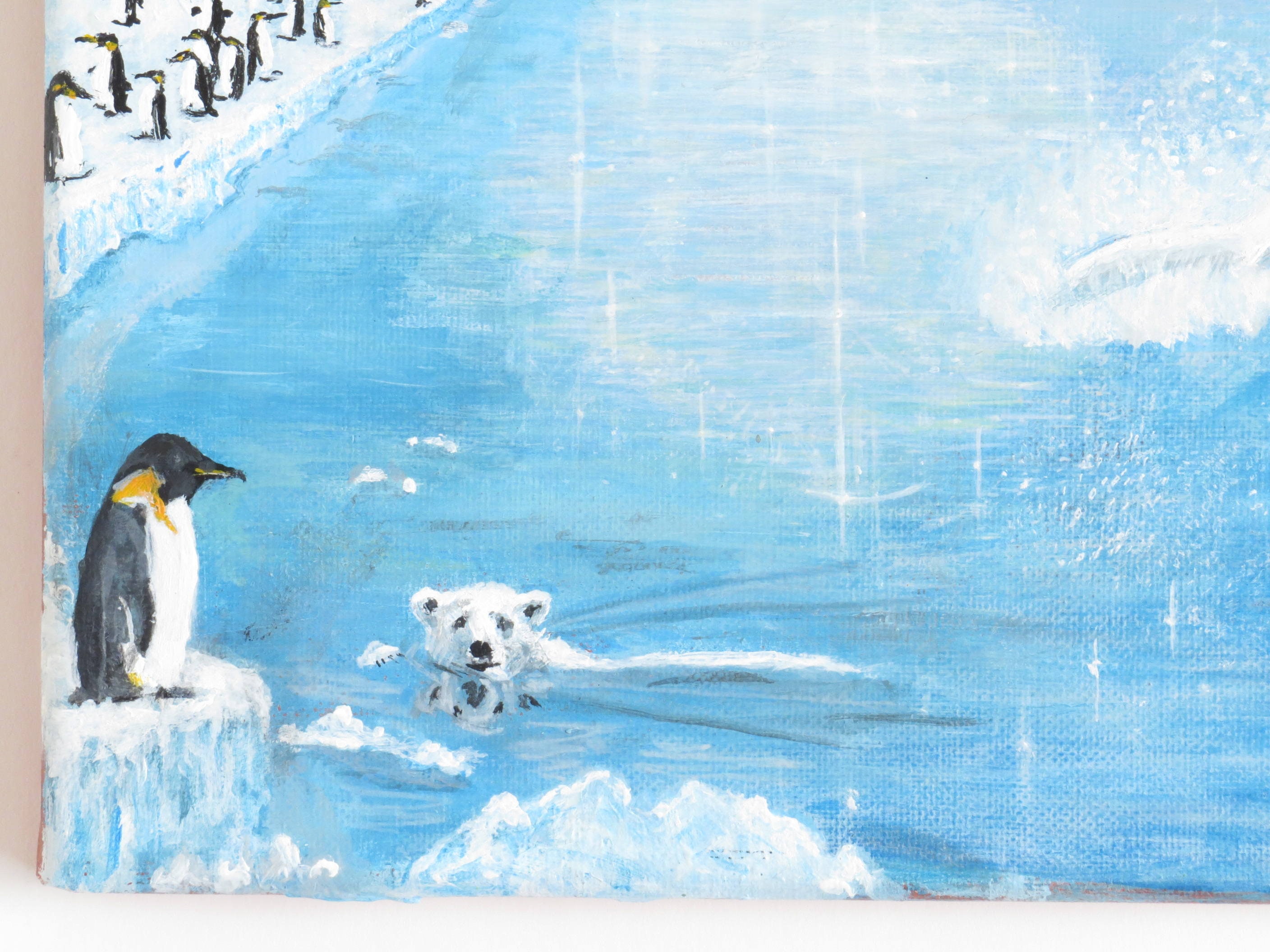Arctic Animals Painting Antarctica Sea Landscape Painting - Etsy New ...