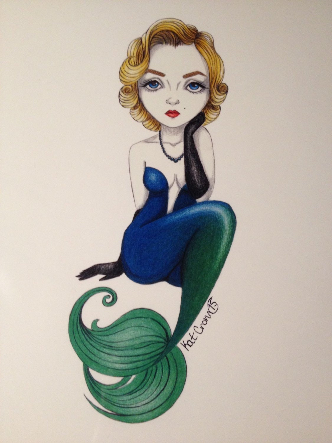 Marilyn Monroe Mermaid Print - Etsy