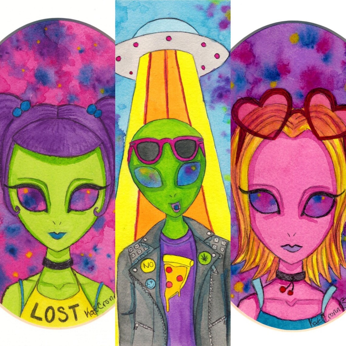 Aliens Print Set 3 5x7 Signed Prints - Etsy