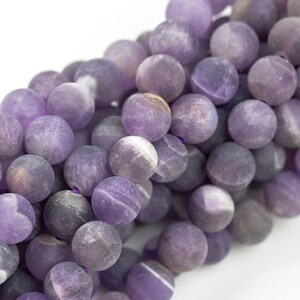 Natural Matte Amethyst Beads Grade AAA Round, 4mm, 6mm, 8mm, 10mm, 12mm ...
