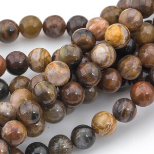 Natural African Petrified Wood Jasper Round High AAA Quality 6mm 8mm ...
