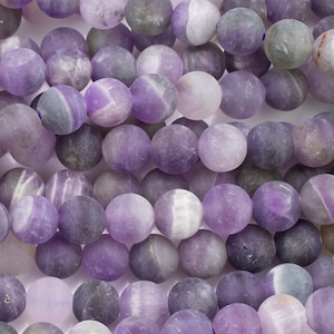 Natural Matte Amethyst Beads Grade AAA Round, 4mm, 6mm, 8mm, 10mm, 12mm ...