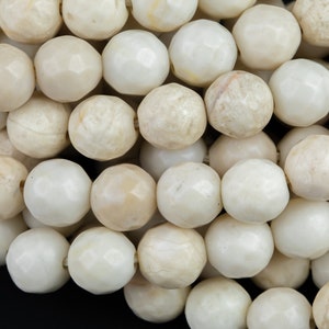 Natural Fossil Coral Riverstone, Available in Faceted Round, 4mm, 6mm ...