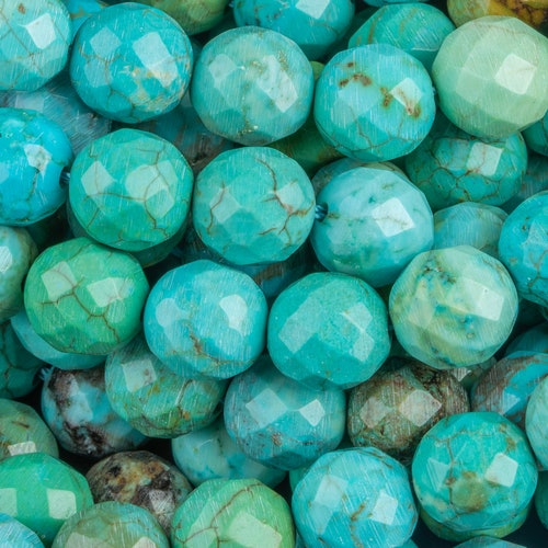 Faceted Turquoise Beads High Quality in Faceted Round 6mm - Etsy