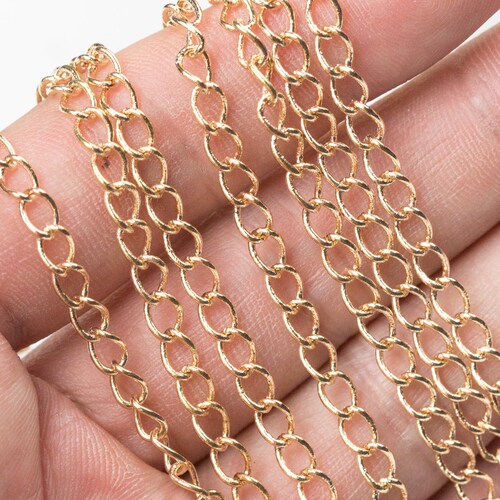 SOLDERED High Quality Gold Plated Strong Flat Chain 2 Sizes: | Etsy