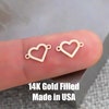 Sideways Heart Connector • 14k Gold Filled, 14k Rose Gold Filled, or ...