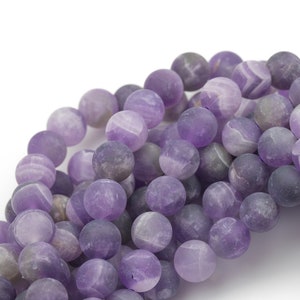 Natural Matte Amethyst Beads Grade AAA Round, 4mm, 6mm, 8mm, 10mm, 12mm ...