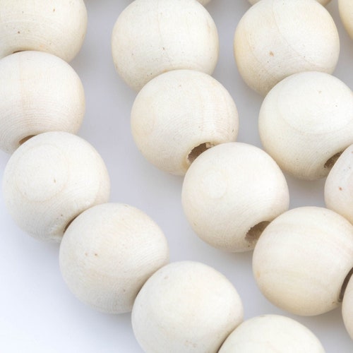 Natural Cream Colored Pale Tan Wooden off Round Shaped Beads - Etsy