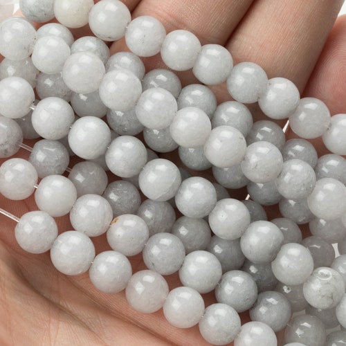 Medium Gray Jade Smooth Round 4mm 6mm 8mm 10mm 12mm Single - Etsy