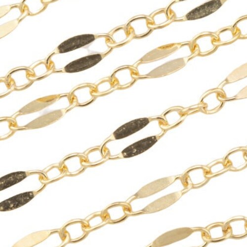 Gold Filled Flat Tubed Chain 3 Plus 1 Oval Links Wholesale - Etsy