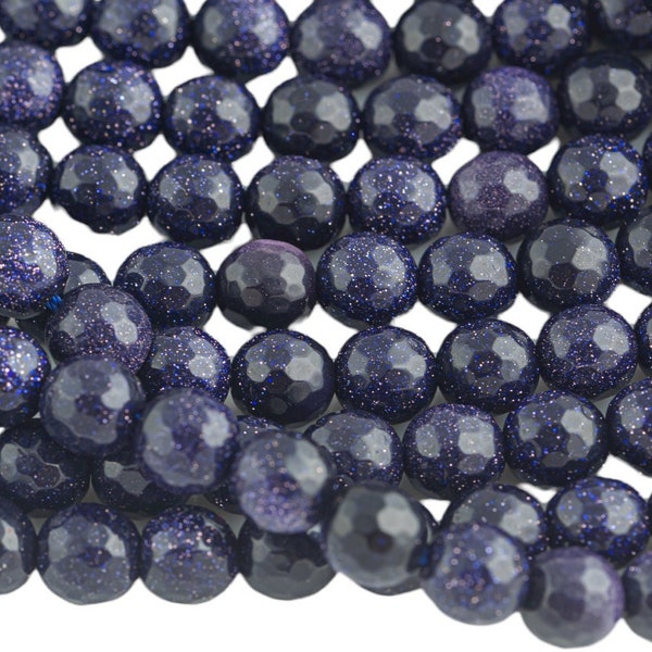 Faceted Blue Goldstone - Etsy