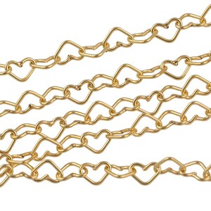 Gold Filled Heart Chain- Heart Chain 3.2mm - Bubble Heart Cable Chain ...