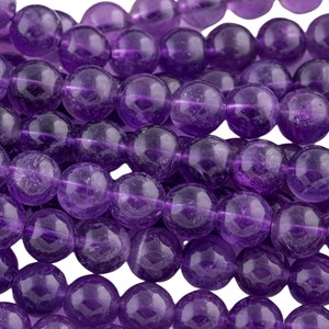 Natural AA AMETHYST Gemstone Beads Round Medium Dark Color AAA Quality ...
