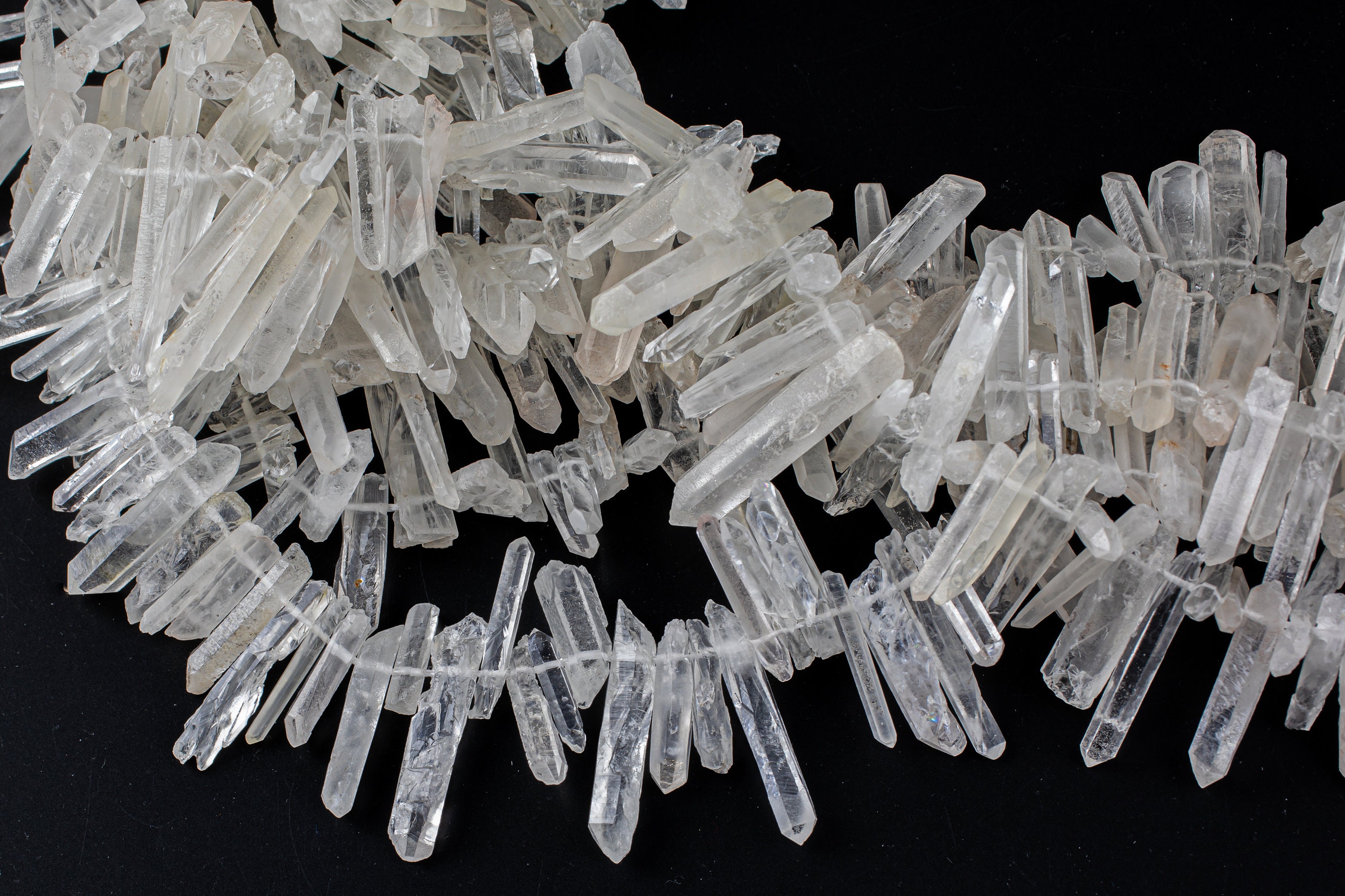 Natural Raw Rock Crystal Quartz Beads Long Slender Points - Etsy