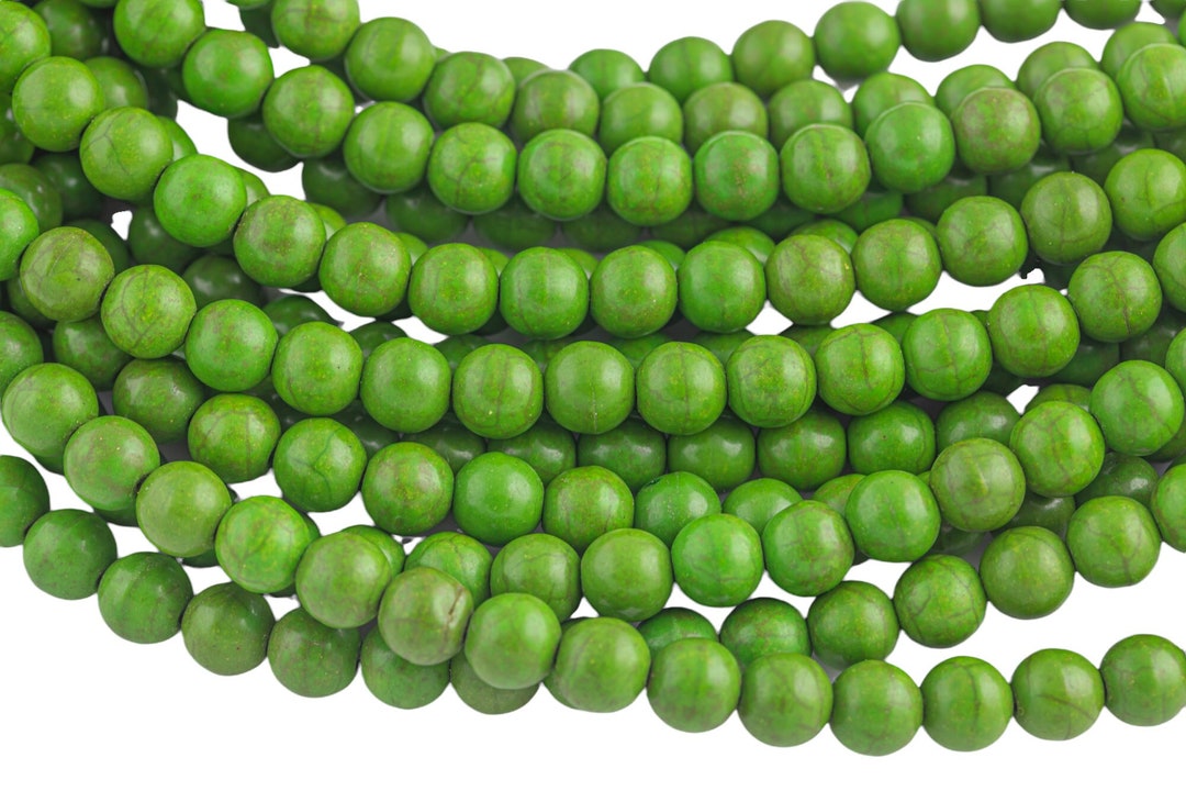 Green Magnesite Turquiose Round- Full 16 Inch Strand- 4mm, 6mm, 8mm ...